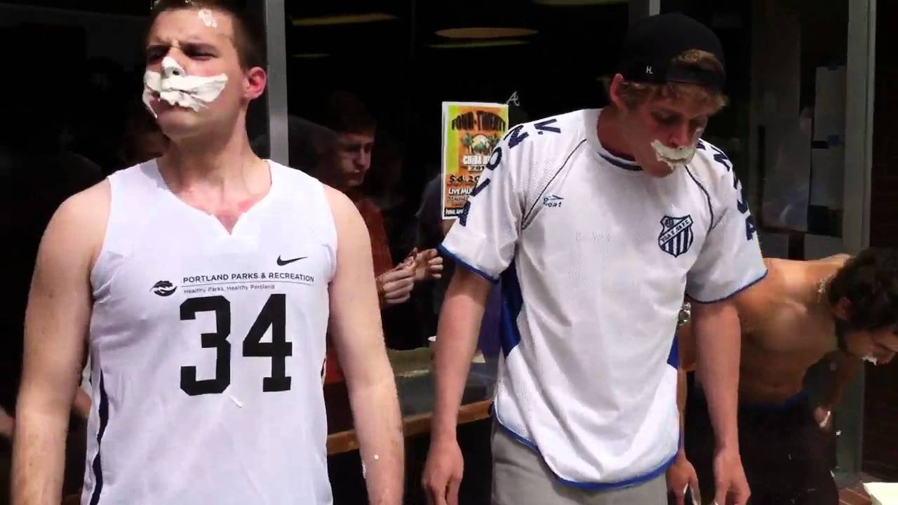 Cheba Hut 4/20 ranch chugging contest. - YouTube