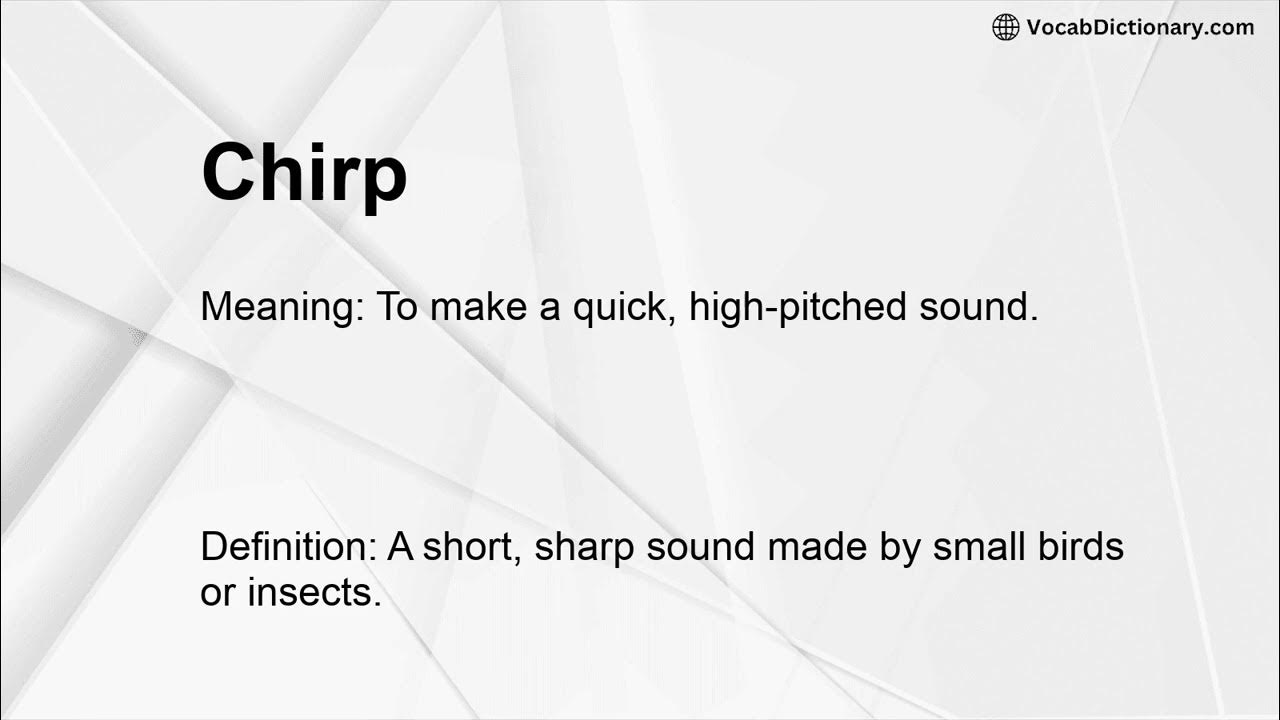 Chirp Meaning - YouTube