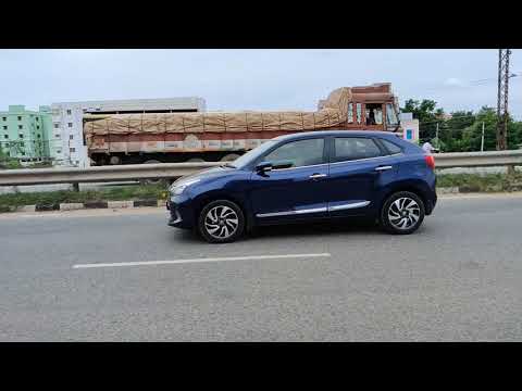 Toyota Glanza Insta Blue Color Car Looks At Highway - YouTube