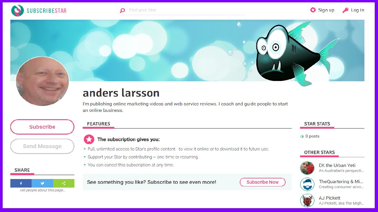 subscribestar.com part 2 - video review - Become a content creator and ...