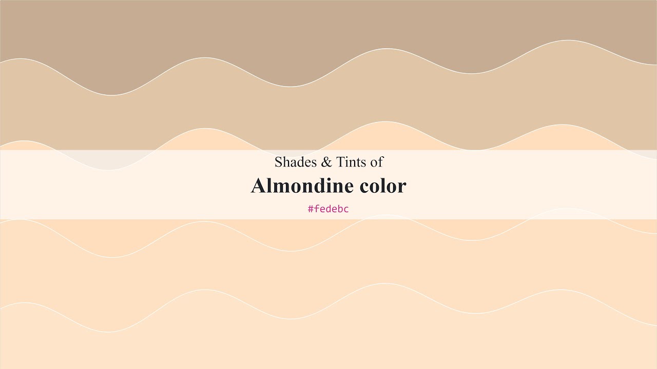 Shades & Tints of Almondine color #fedebc A Cool Orange color #e1c5a7 # ...