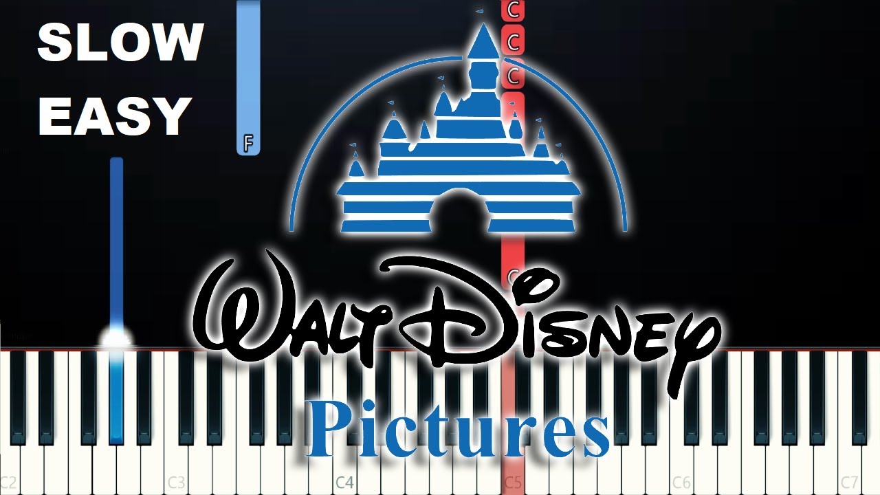 Walt Disney Opening Theme (SLOW EASY PIANO TUTORIAL) - YouTube