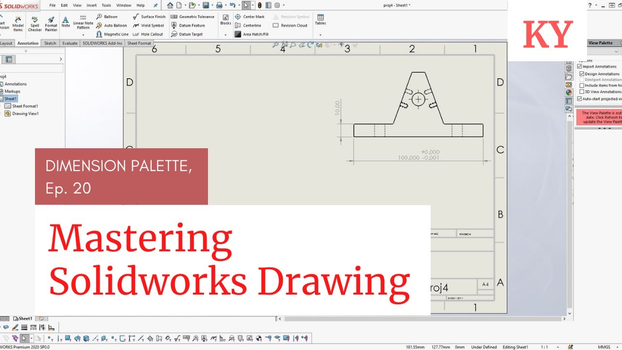 SOLIDWORKS - Dimensions Palette | EP - 20 | - YouTube