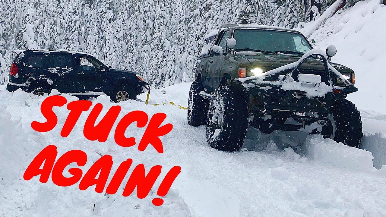 Snow Wheeling Stuck Fest ! Toyota and GX470 Lexus Oregon Cascades snow ...