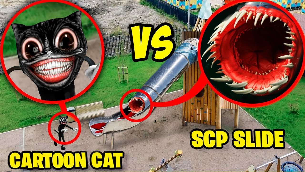 SCP SLIDE vs CARTOON CAT Bruno! CARNIVOROUS SLIDE SCP l'a mangé ? - YouTube