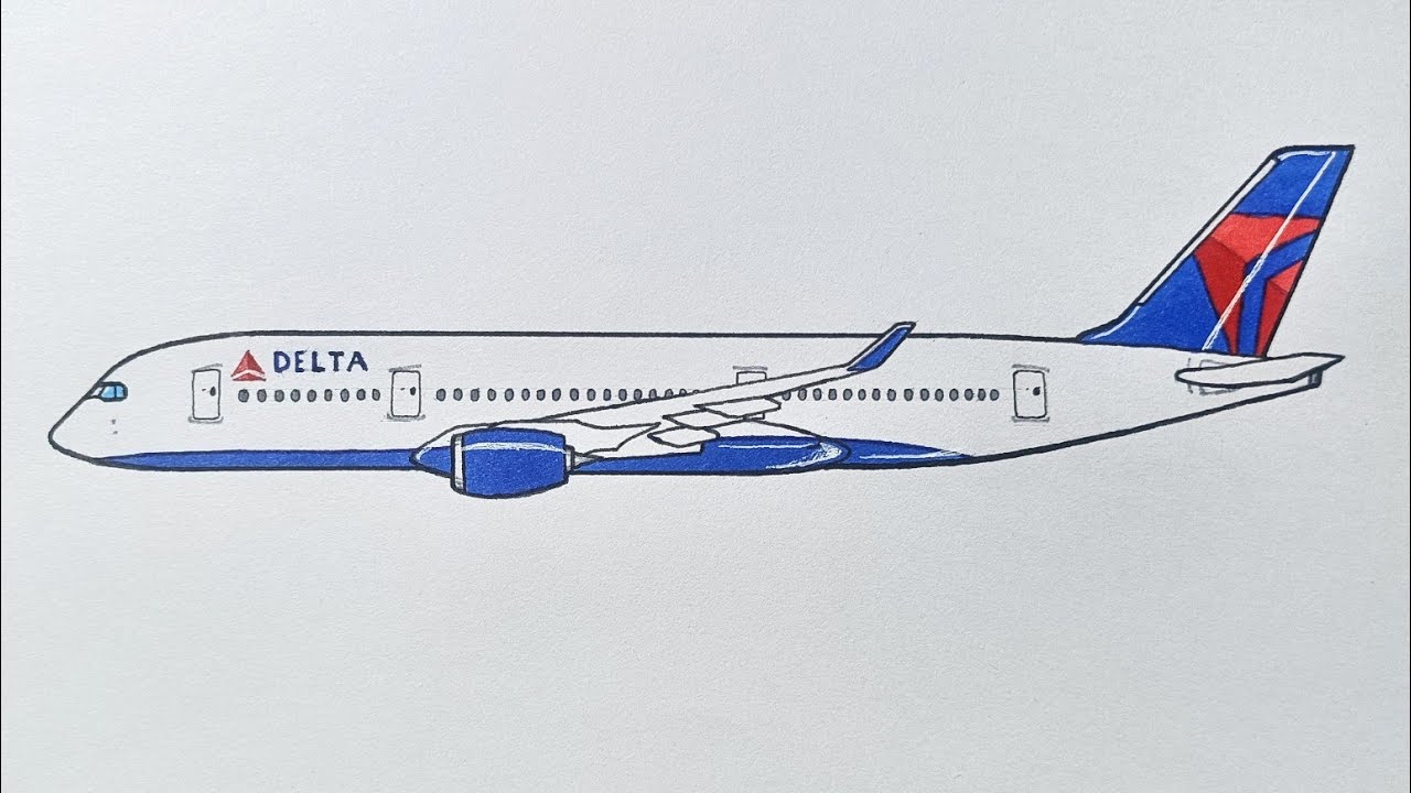 How to Draw an Airbus A350 - YouTube
