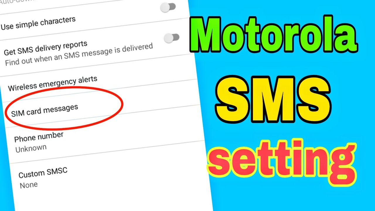 motorola sms hidden setting / short massage services setting - YouTube
