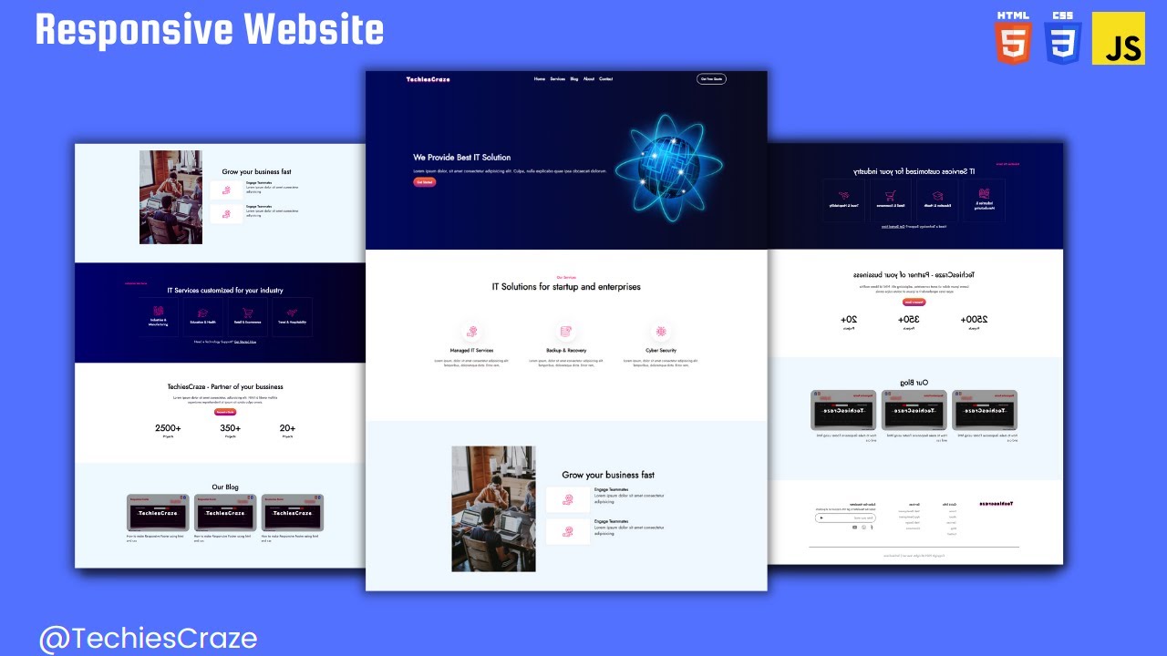 How To Make Complete Responsive Website Using Html And Css Techiescraze 7338