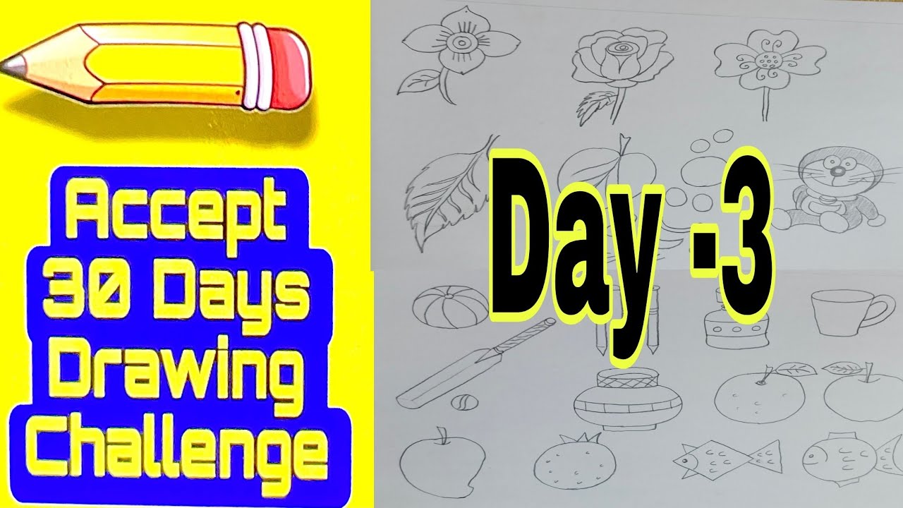 30 Days Drawing challenge Day-3 for beginners Basic Drawing Daily ...