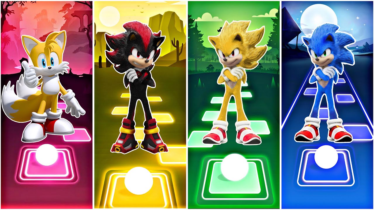 TAILS 🆚 SHADOW THE HEDGEHOG 🆚 GOLD SONIC 🆚 SONIC THE HEDGEHOG TILES HOP ...
