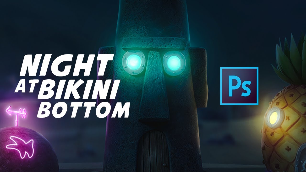 How I made Night at Bikini Bottom - Photoshop Tutorial - YouTube