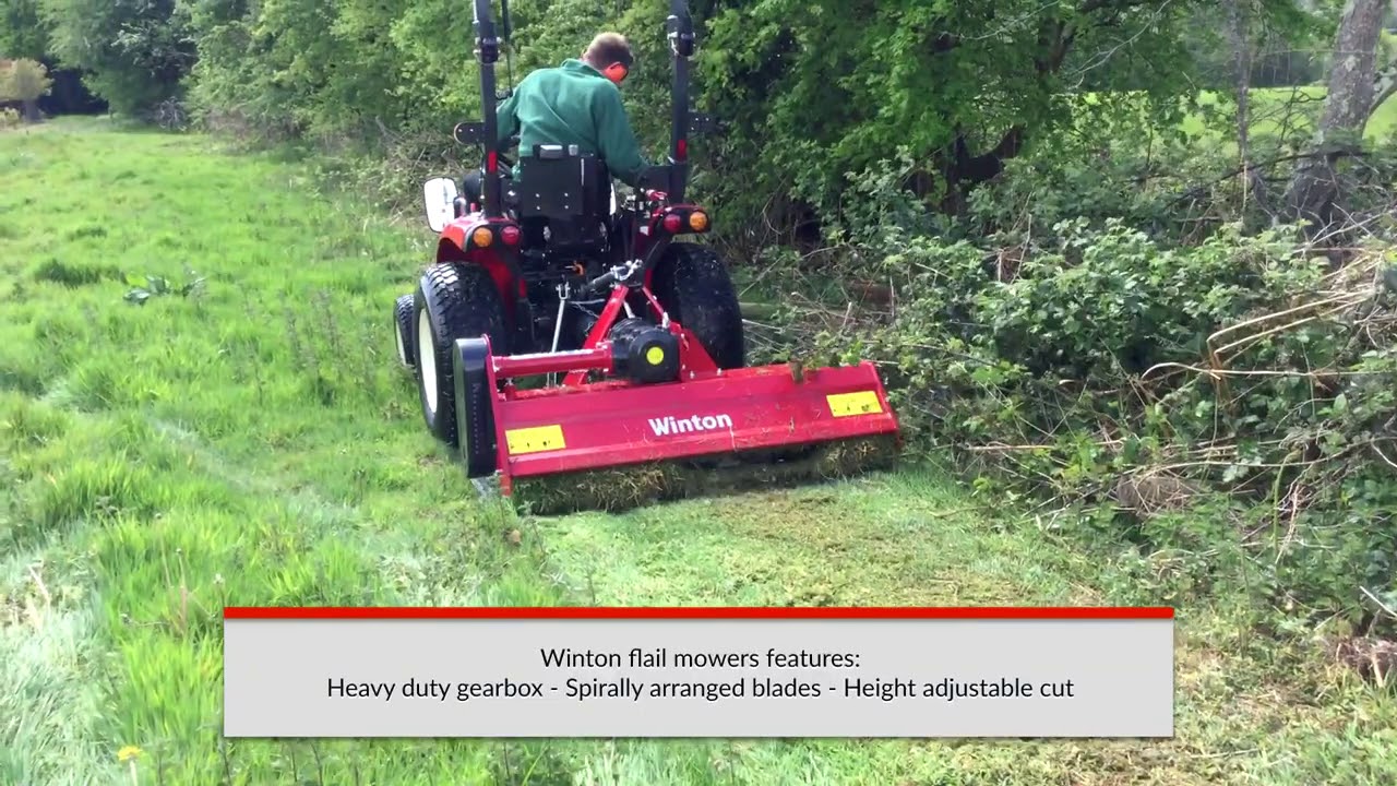 Heavy Duty Hydraulic Offset Flail Mower (WN) - YouTube