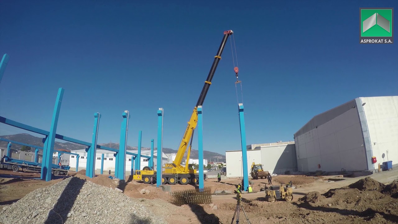 Precast Timelapse: Columns Placement (by Asprokat SA) - YouTube