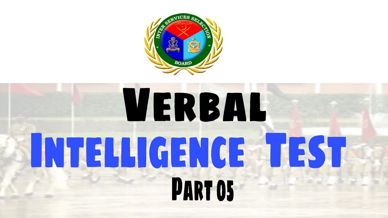 Verbal Intelligence Test For Initial Test & ISSB | Intelligence Test ...