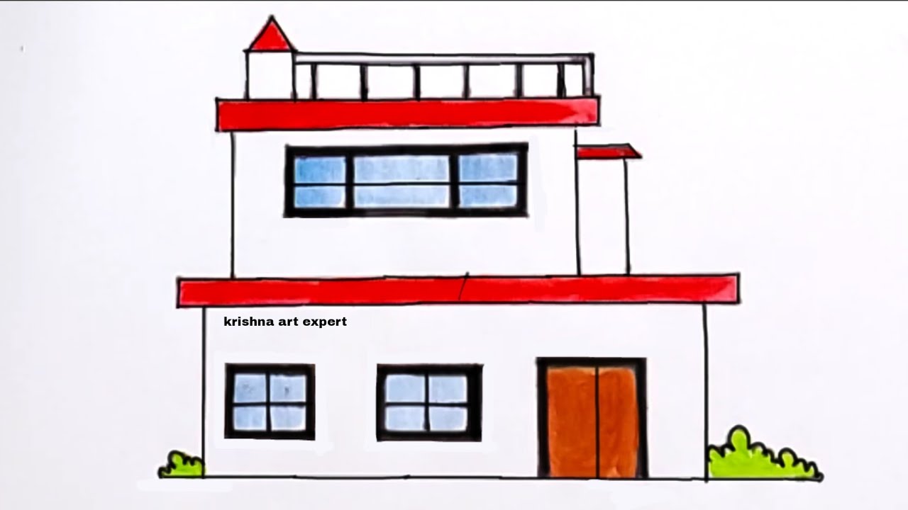 How to draw a beautiful house drawing for beginners Simple and ...