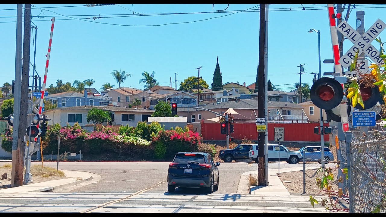 An Old Orange Line #railroadcrossing On Narrow San Diego Street ...