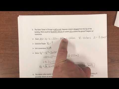 Chapter 2.3 - Free Fall Practice Problems - YouTube