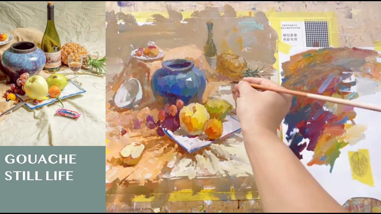 Gouache Still Life #beginners #painting - YouTube
