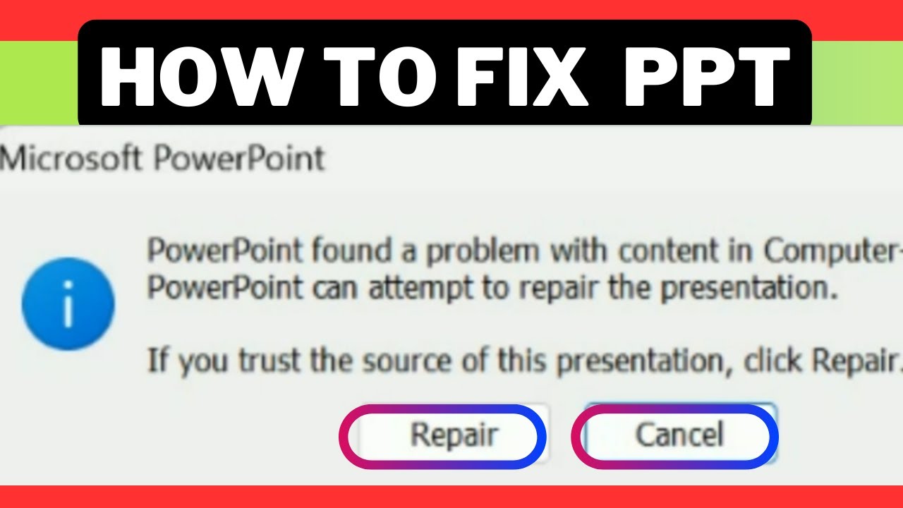 How to fix PowerPoint can attempt to repair the presentation - YouTube