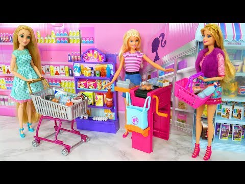 Süpermarket Oyuncak - Barbie bebek Bakkal alışveriş
