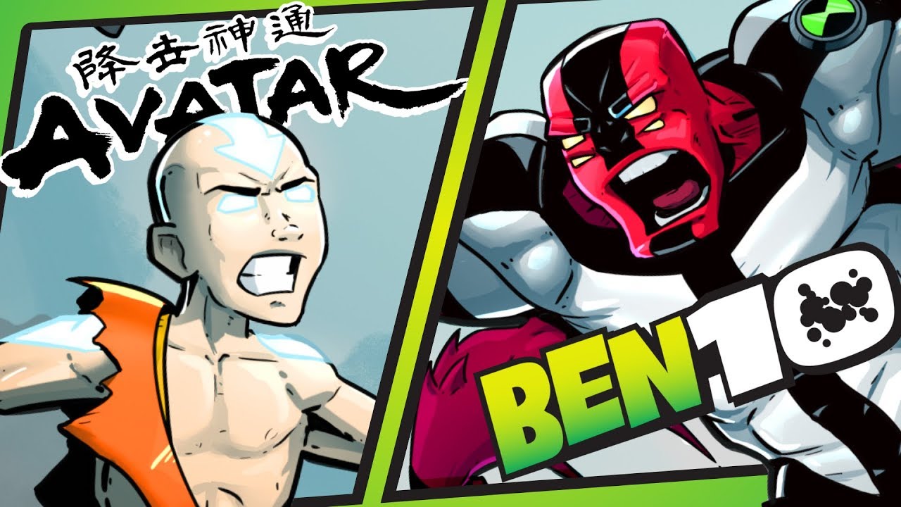 BEN 10 vs AVATAR THE LAST AIRBENDER - (Drawing Korra, Aang, Four Arms ...