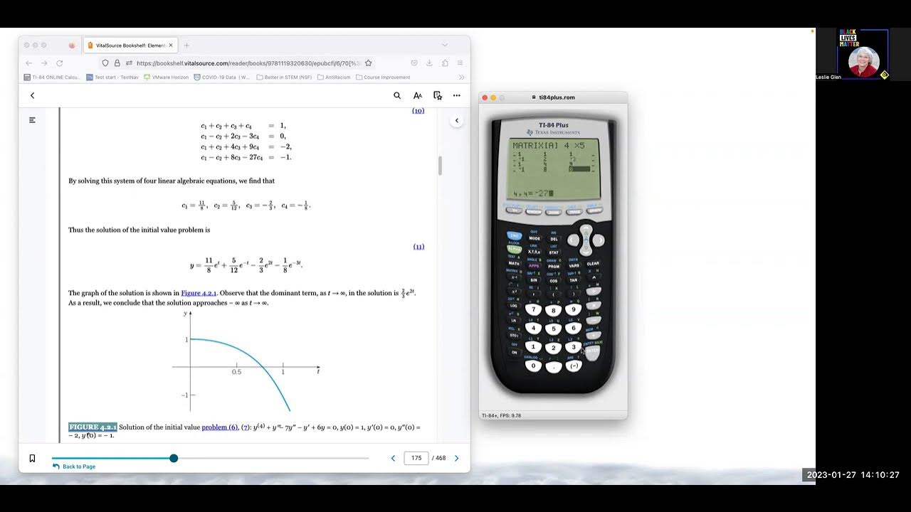 Solving a system of equations using the TI-84 Matrix function - YouTube