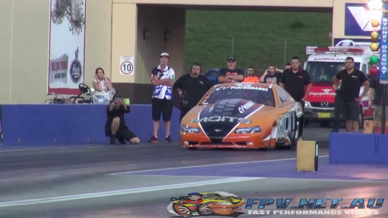 MOITS RACING OUTLAW 10.5 MUSTANG TYRE BLOW OUT AT 244 MPH SYDNEY ...