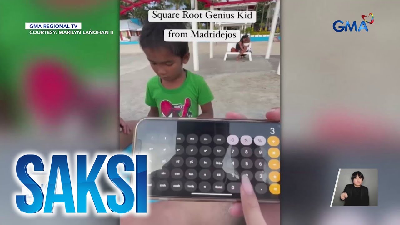 "Math-talinong" bata, kayang mag-compute ng square root ng malalaking numero | Saksi - YouTube