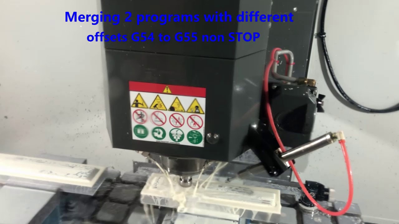 CNC - G54 to G55 non Stop - YouTube