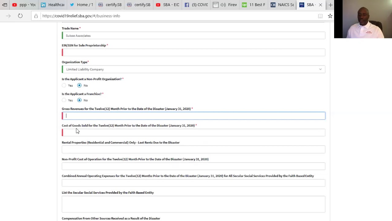 eidl application process - covid19relief.sba.gov/ - YouTube