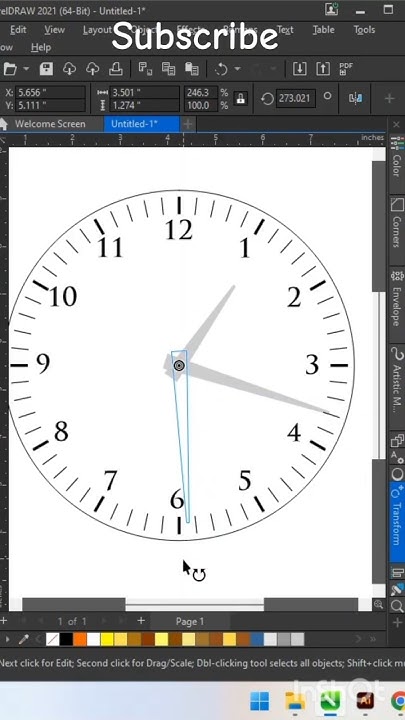 How to create clock in CorelDraw using transform menu easy tutorial for beginners #coreldraw ...