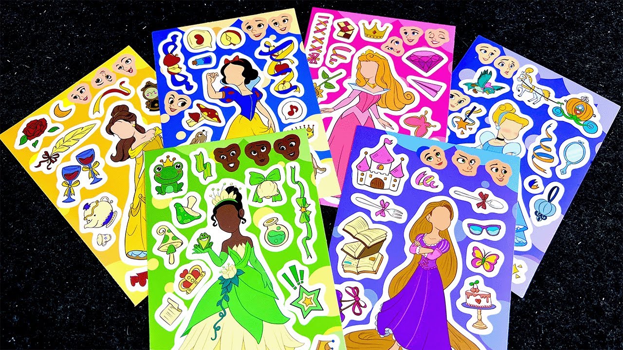 9 Minutes Satisfying 💖 Decorate with Sticker Book Disney Princess Ariel ...