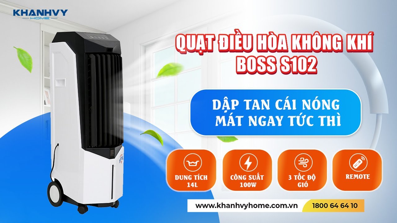 Quạt điều hòa không khí BOSS S102 - Làm mát cực nhanh, di chuyển dễ ...