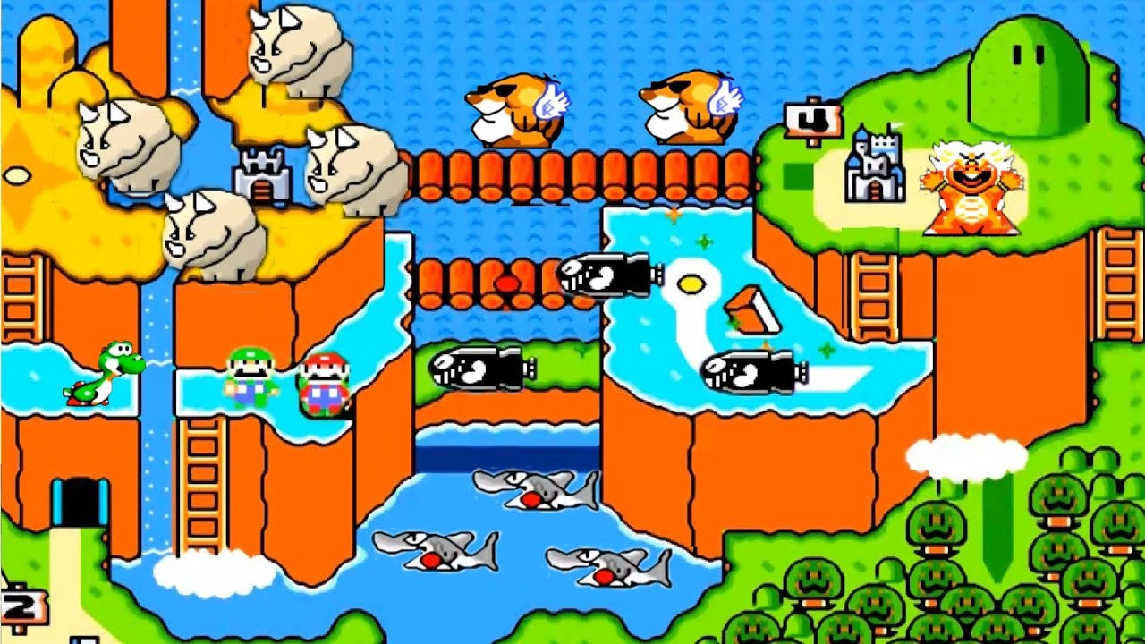 Super Mario World Remastered HD: World 4: Cheese Bridge - YouTube