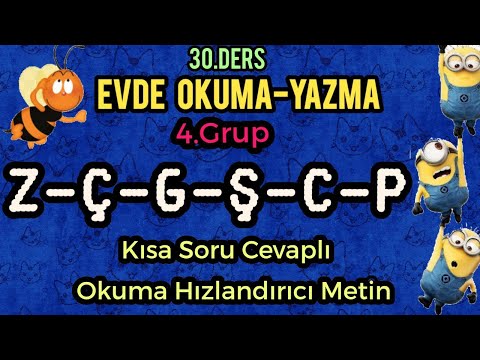 Z-Ç-G-Ş-C-P(4.GRUP) Soru Cevaplı Akıcı Okuma Metni Genel Tekrar