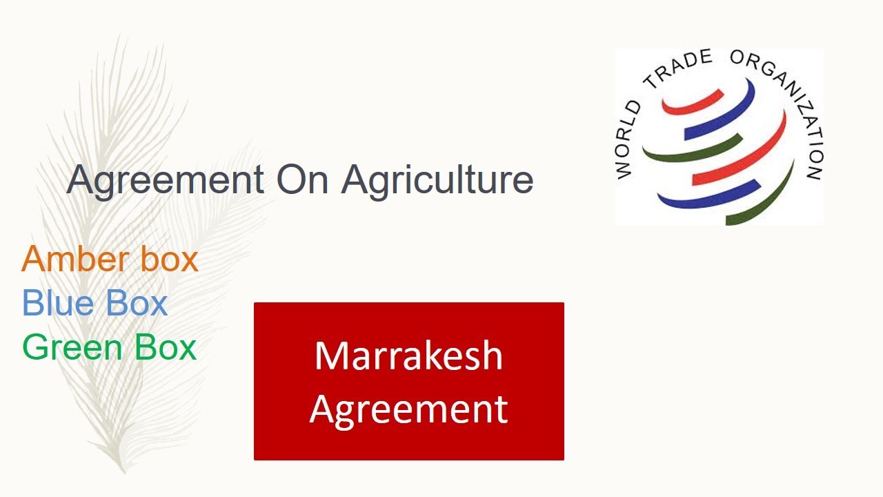 Agreement On Agriculture||Marrakesh Agreement||Amber box||Blue Box ...