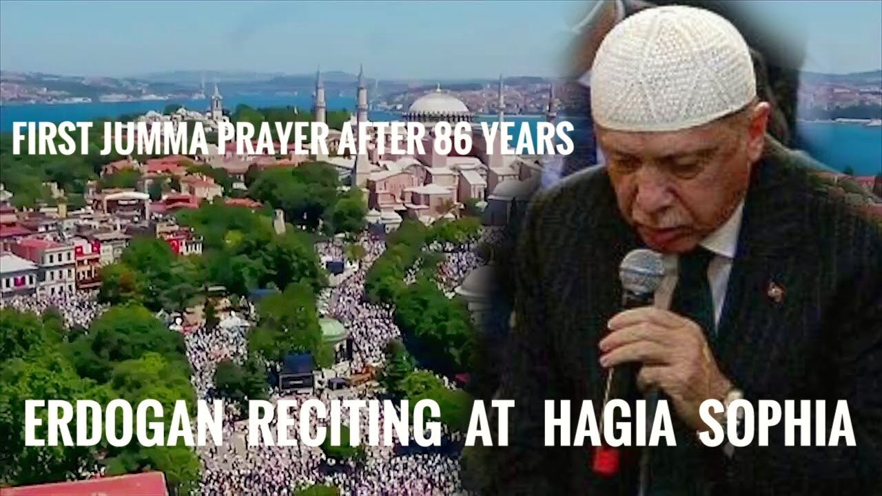 Erdogan Reciting Quran At Hagia Sophia || first prayer at hagia sophia ...