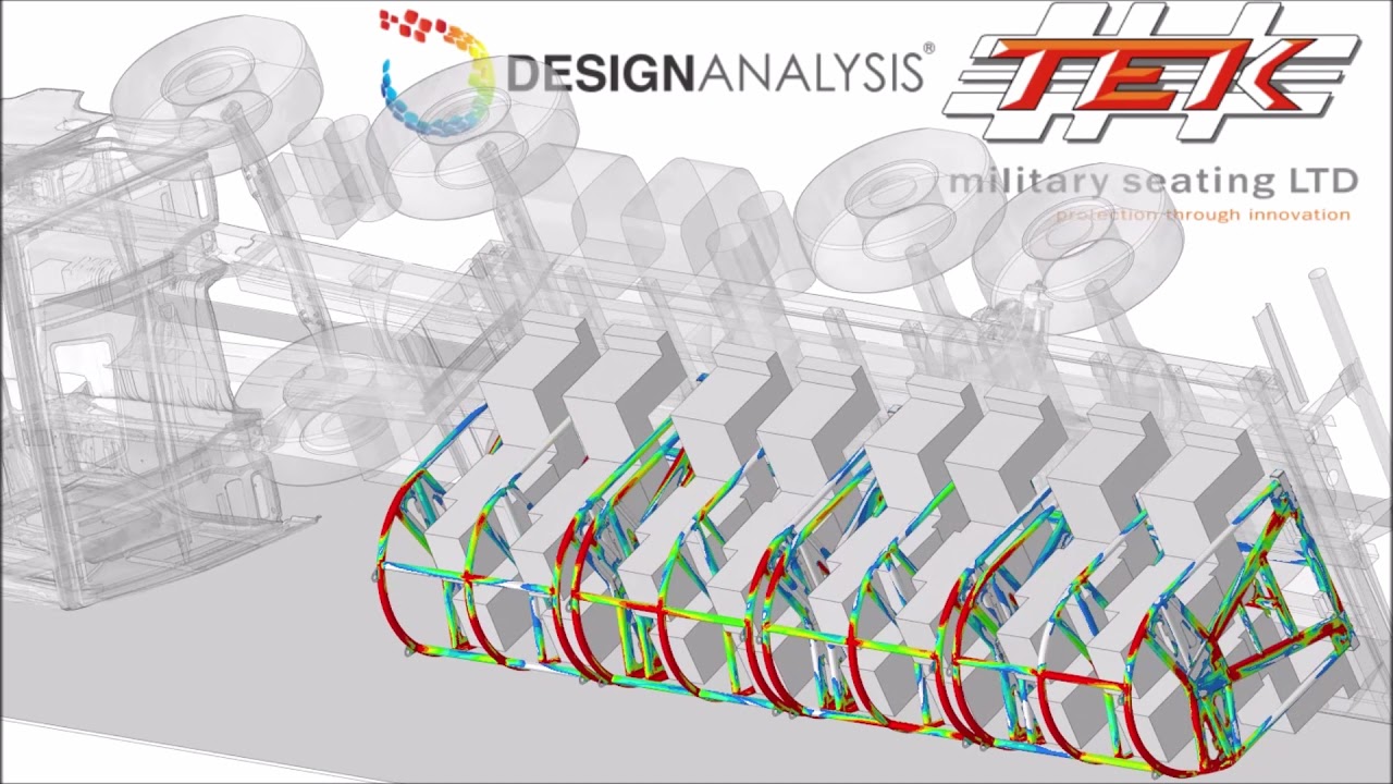 TEK Military Seating ProTEK ROPS Simulation to ECE R66 - YouTube