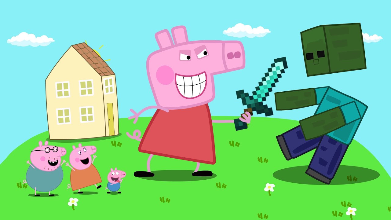 Peppa Muscle Vs mini craft | Peppa Pigggg Funny Animation - YouTube