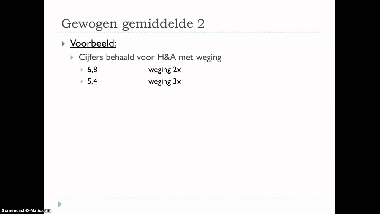 Ongewogen en gewogen gemiddelde - YouTube