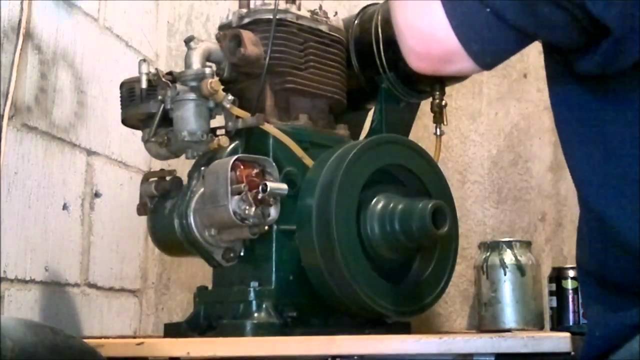 statinary engine hand start - YouTube