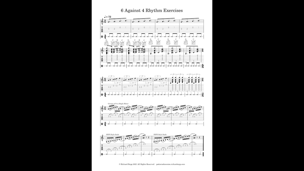 6 Against 4 Rhythm Exercises by Richard Repp - YouTube