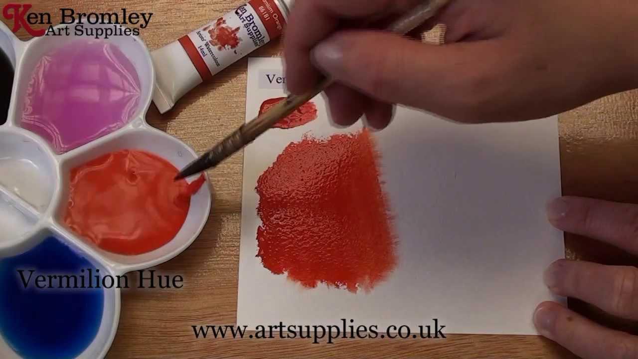 Ken Bromley Artists' Watercolour Vermilion Hue - YouTube