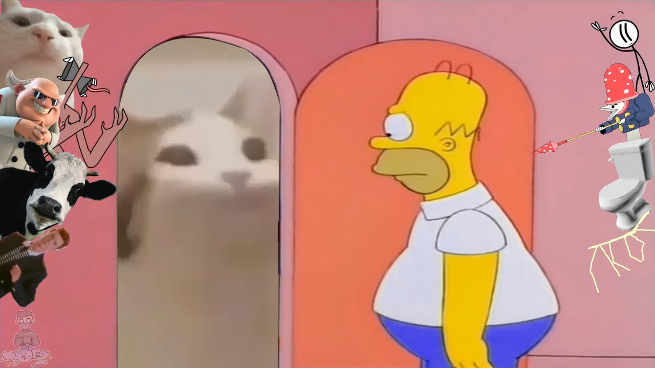 Homer Simpson Opens The Closet with Pop Cat | Polish Cow | Vibing Cat ...