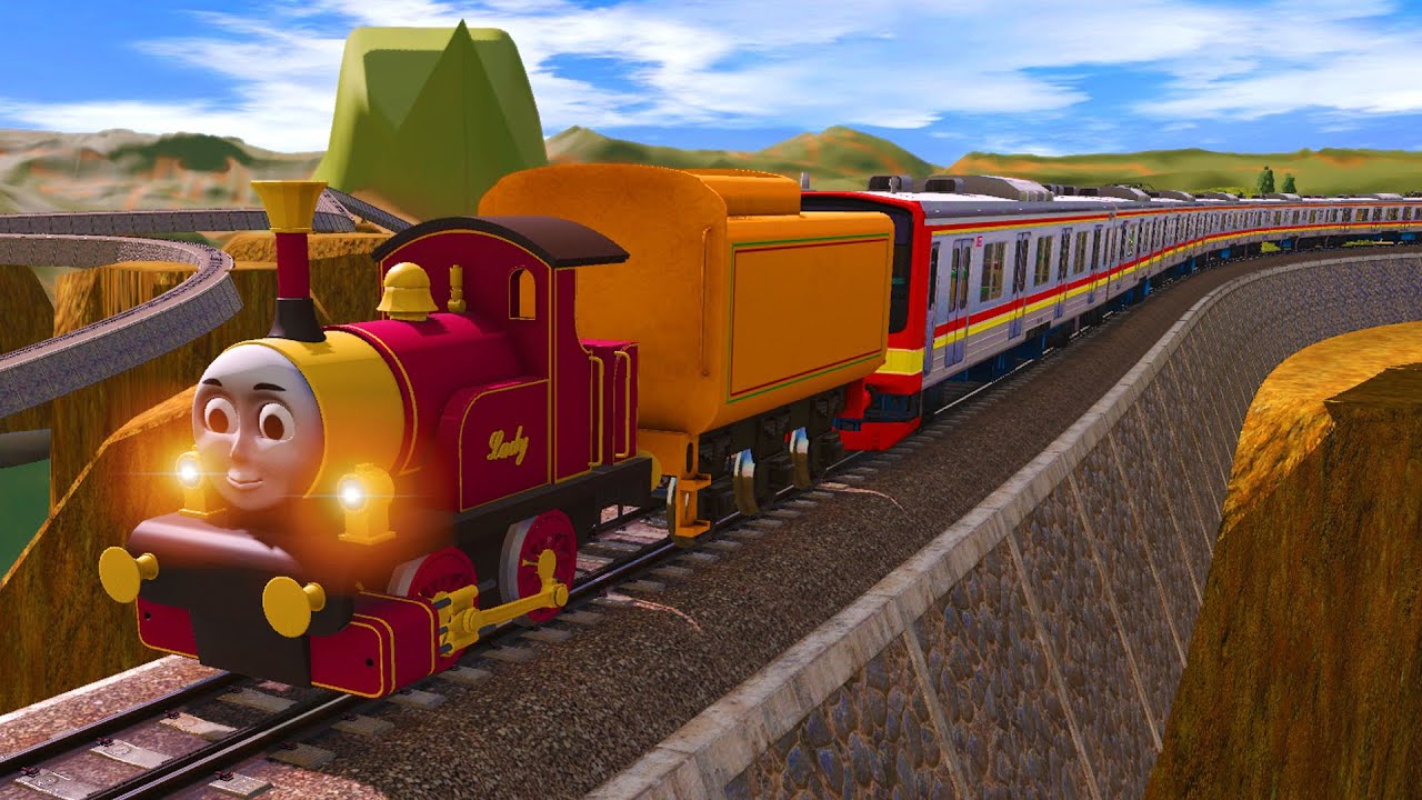 Lady Friend ya Thomas, Walking On The Zig Zag Rails With Her Small Body ...