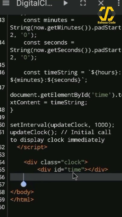 Jam Digital | #html #css #javascript #coding #shorts - YouTube