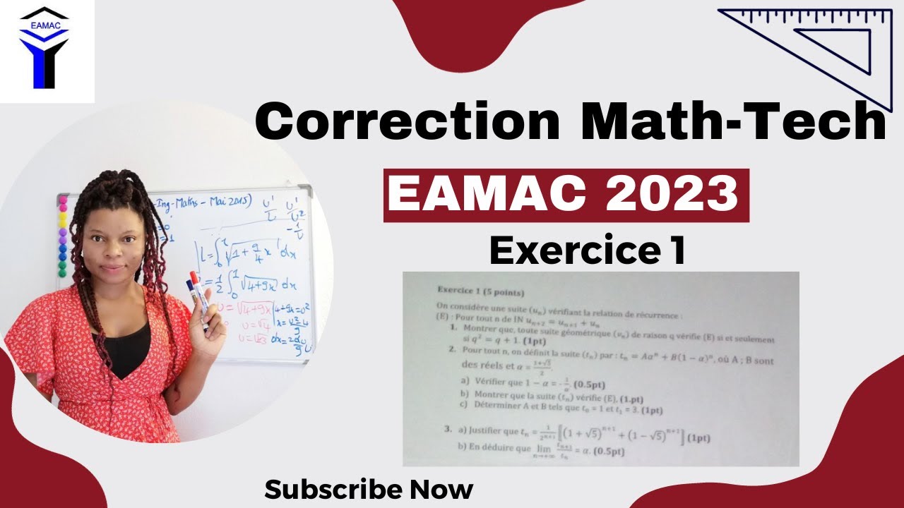 Correction Maths Concours EAMAC-Cycle Technicien et Technicien Sup , 2023-Exo 1 - YouTube