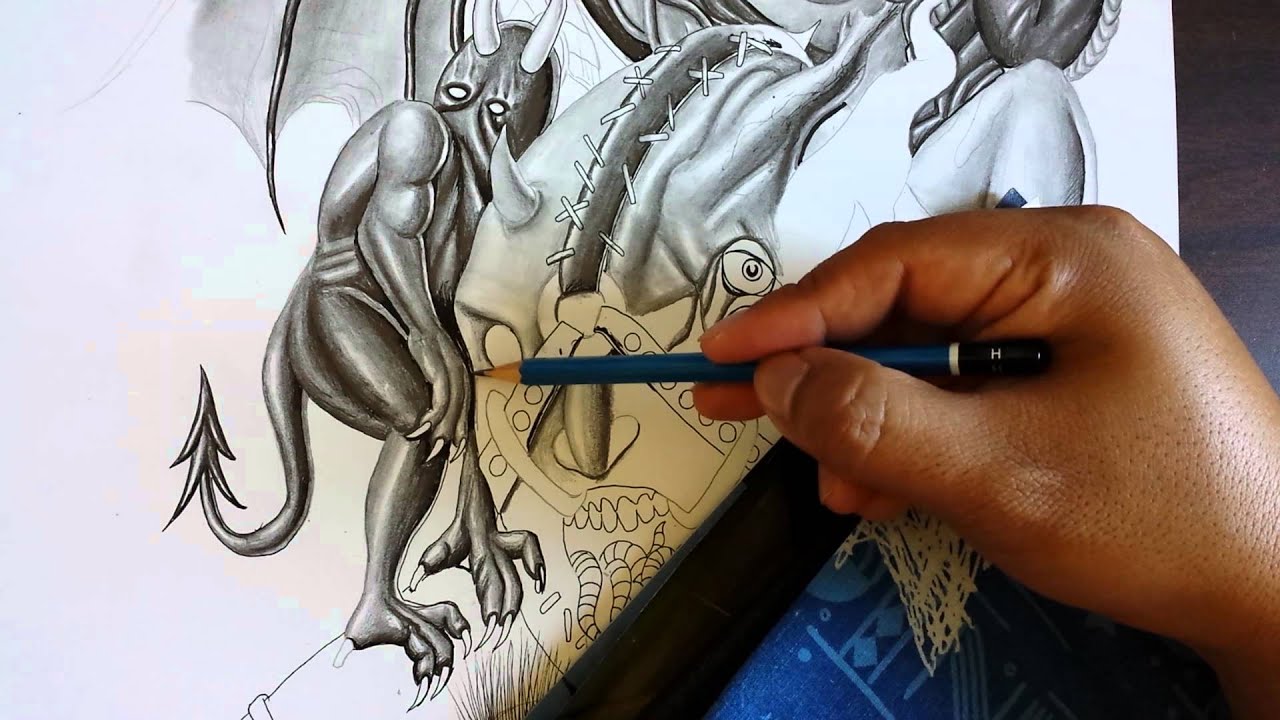 Dibujando un demonio del infierno. PARTE 2 - YouTube