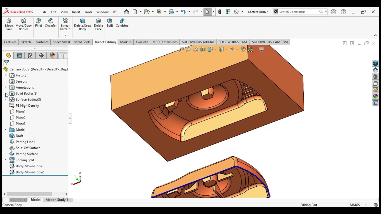 Solidworks tutorial | Mold Design in Solidworks | Cavity and Core in ...