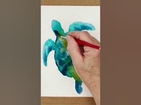 How to Paint a Sea Turtle in Watercolor - Timelapse Preview of Full ...